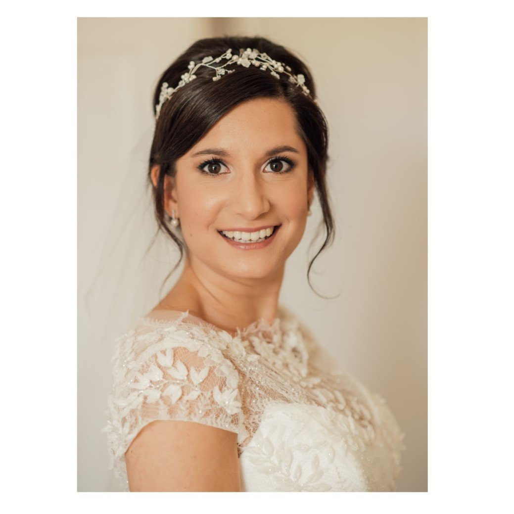 Custom made pearl flower and crystal bridal hair vine KTRN Beady Bride